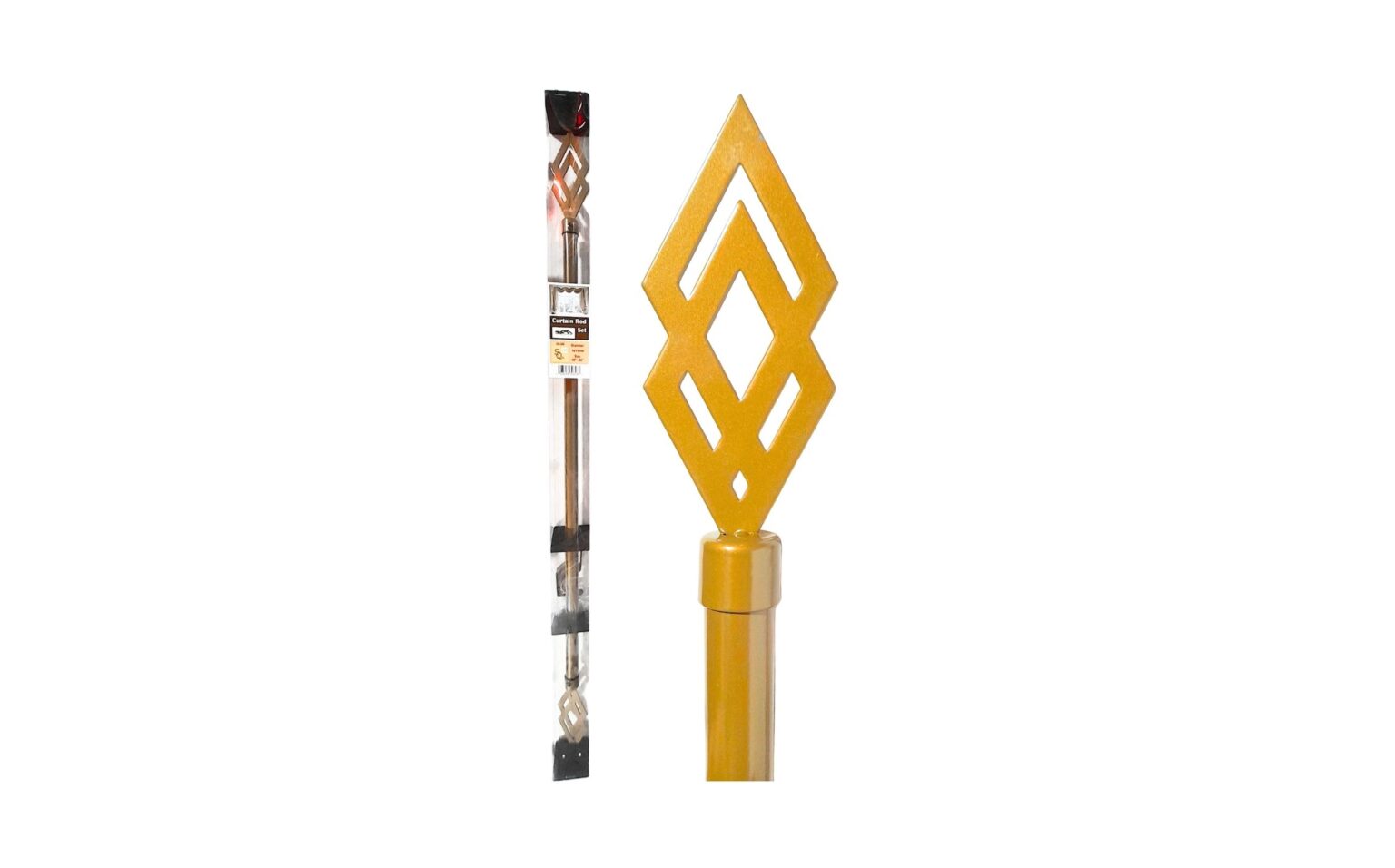 66″ – 120″ Brass Metal Curtain Rod w/ Spear Shaped Ends – Simon Quan ...